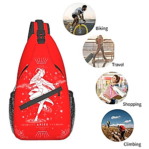 Aries Constellation Sling Bag Chest Bag Zodiac Sign Crossbody Bags For Mens Womens