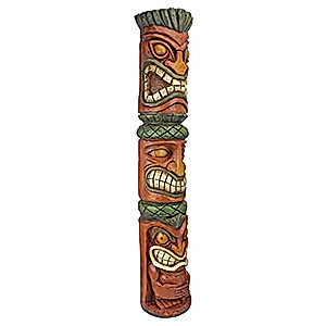 Design Toscano CS22670 Aloha Hawaii Tiki: Moai Haku Pani Sculpture, 5.5"D x 5.5"W x 31"H, woodtone