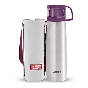 Milton Thermos for Hot Drinks 1000 ml (34 oz), 24 Hours Hot and Cold, Stainless Steel Water Bottle, Double Walled Vacuum Insulated Flask for Hot Coffee, Thermosteel, Leak Proof, Glassy, Purple