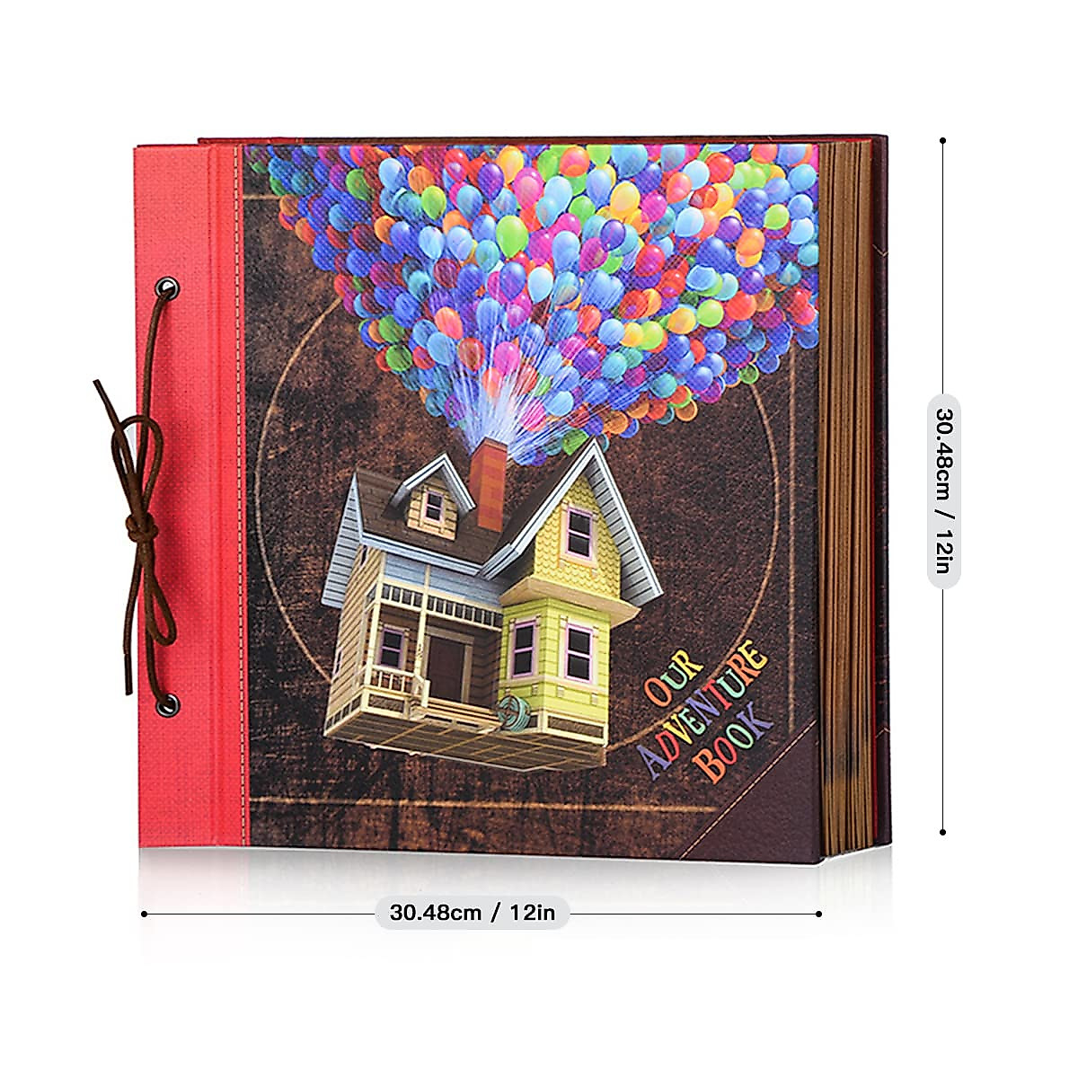 Our Adventure Book 12x12 Inch,Scrapbook Album Large Handmade Travel Scrapbook 60 Pages DIY Album for Anniversary,Wedding,Travelling,Writing,Baby,Friends,Family,Couple Gifts (Up House)