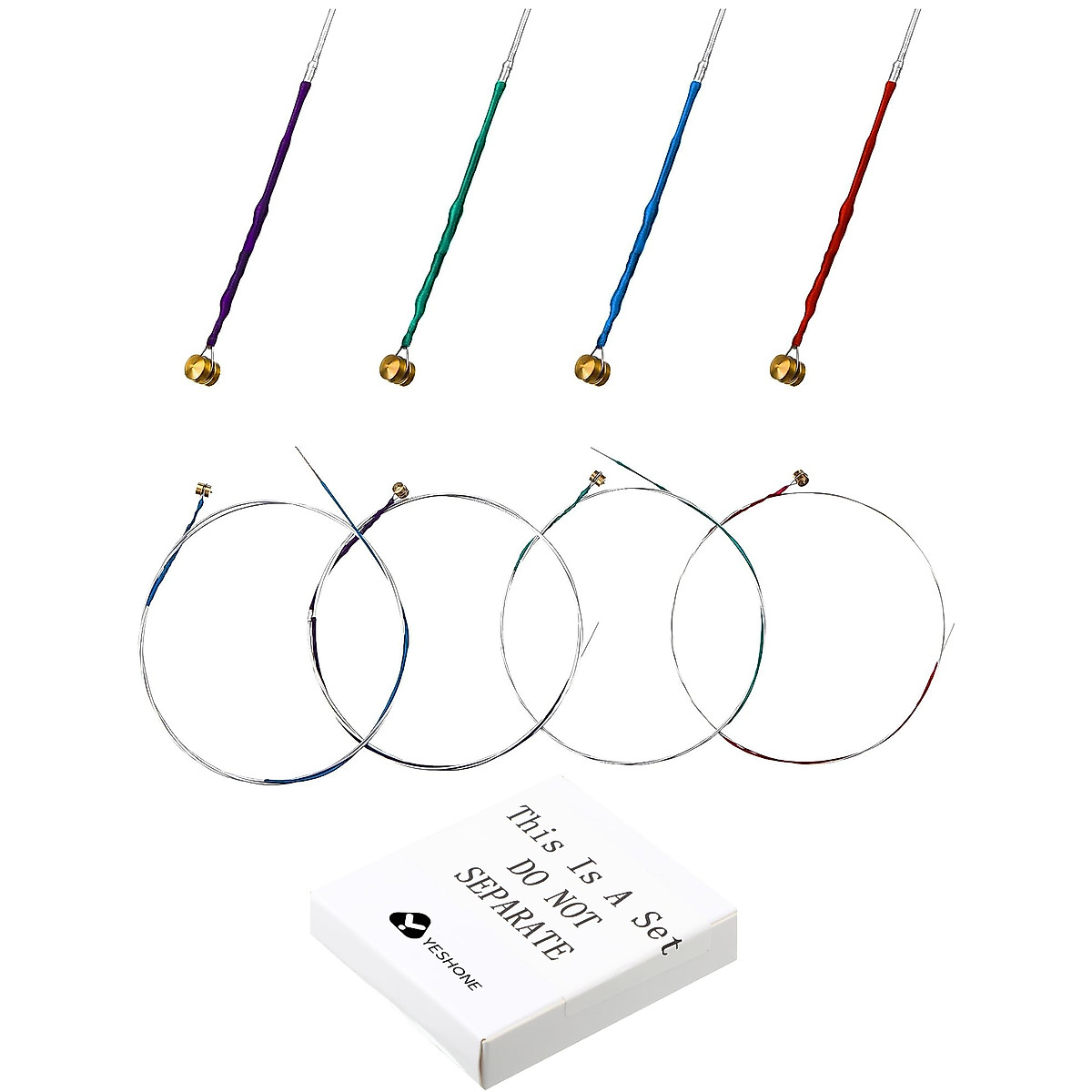 8 Pieces Violin Strings Universal Full Set (G-D-A-E) 4/4 Violin Universal String Steel Core Violin Fiddle String Strings for Instruments 4/4 3/4 1/2 1/4 Violin