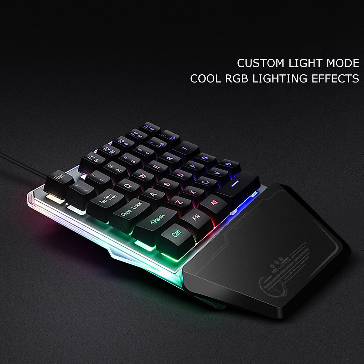 One-Handed RGB Mechanical Gaming Keyboard, 35 Keys Portable Mini RGB Gaming Keyboard support for Vista/for Win7/for Win8/for WIN10/for Android/for OS