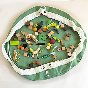 Swoop Bags - Durable Toy Storage Drawstring Bag - Ideal for Small Toys - Organizer and Play Mat - Cool Storage Holders For Kids Rooms and Playrooms - GREEN