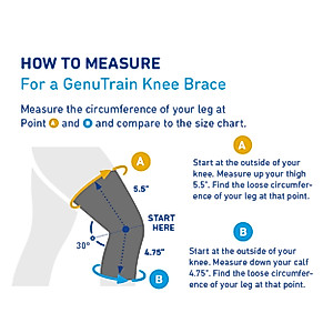 Bauerfeind - GenuTrain - Knee Support Brace - Targeted Support for Pain Relief and Stabilization of the Knee, Provides Relief of Weak, Swollen, and Injured Knees - Size 4C, Comfort - Color Titanium