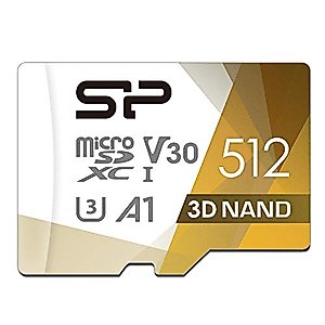 Silicon Power 512GB Micro SD Card U3 SDXC microsdxc High Speed MicroSD Memory Card with Adapter for Nintendo-Switch, Steam Deck, DJI Pocket 2 and Drone