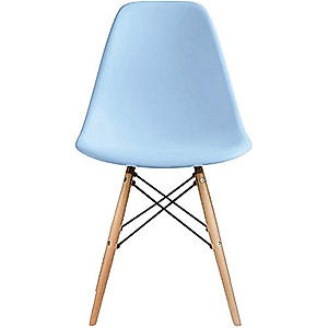 2xHome RayLeg Natural Wood Base, Dining Side Chair, Blue