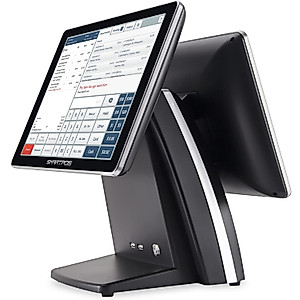 All-in-One SmartPOS-129 Professional Cash Register for Small Business, POS Bundle Includes: Cashier Touch Screen Monitor, Customer-Facing Display, Cash Drawer, Scanner, Printer