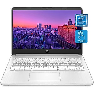 HP Stream 14inch HD Touchscreen Display, Intel Celeron N4020 Dual-Core, 4GB DDR4 Memory,192GB Storage(64GB eMMC+128GB Card),Bluetooth,1-Year Microsoft 365,Win10,Snow White,TGCD Bundle