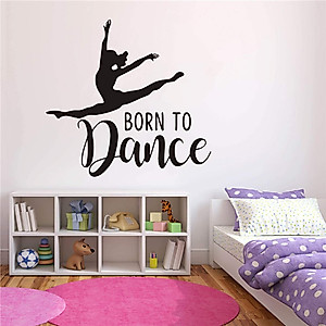 YOYOYU ART HOME DECOR Dance Wall Sticker Art Removable Girl Dancing Black 25.5x27.5in Vinyl Decal