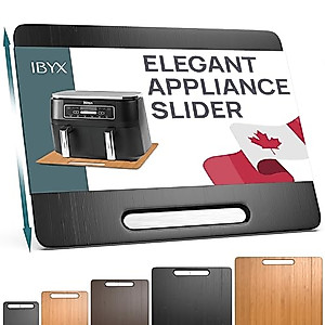 Ibyx Elegant Sliding Tray for Your Coffee Maker & Heavy Kitchen Appliances - Sturdy, Slides Easily from Under The Cabinet (Black, Medium - Wide (13” x 10.5”))