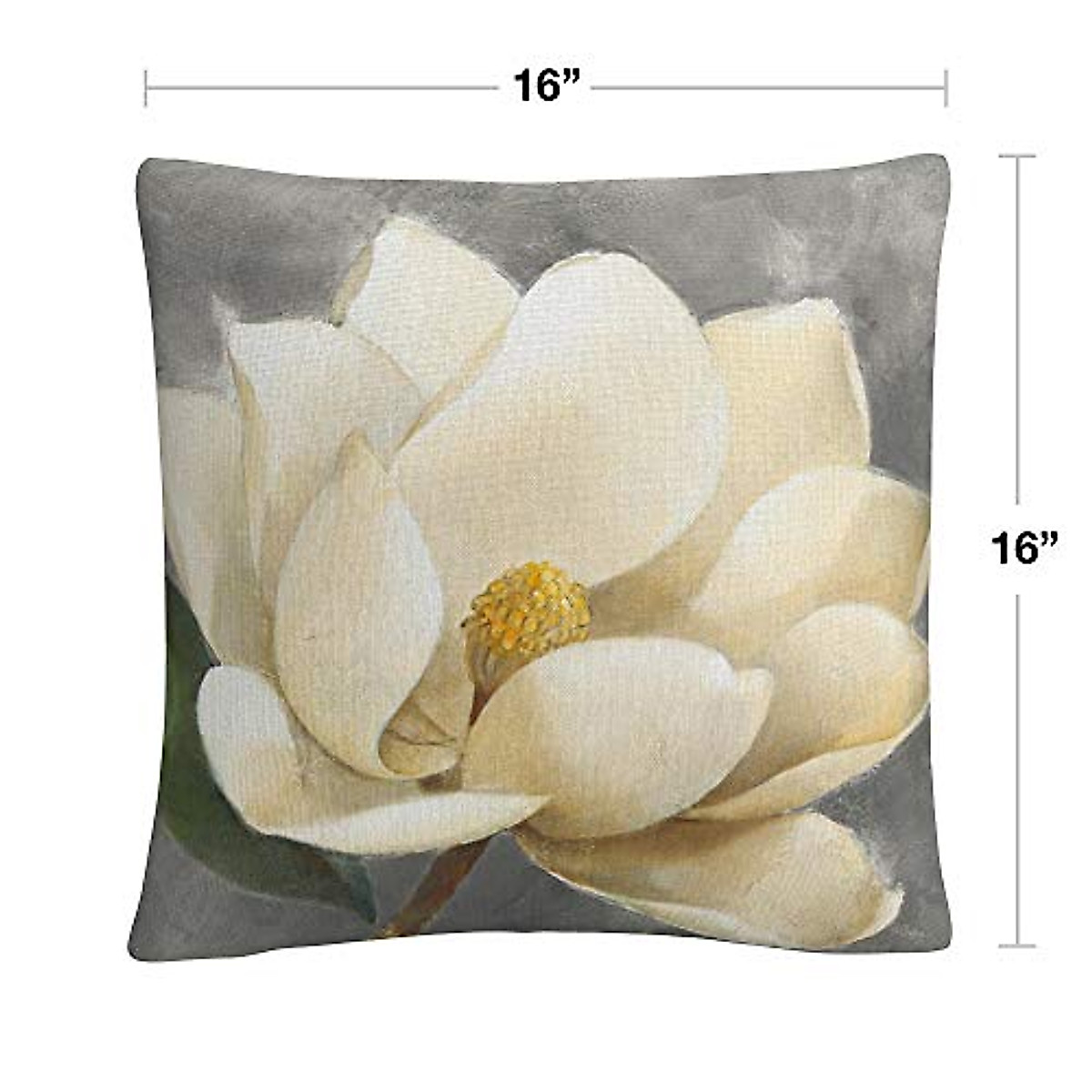 Trademark Fine Art Magnolia Blossom on Gray by Albena Hristova, 16x16 Decorative Throw Pillow
