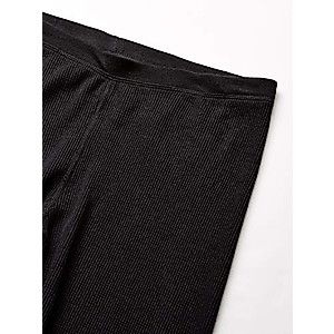 Amazon Essentials Women's Waffle Snug Fit Pajama Set, Black, Large