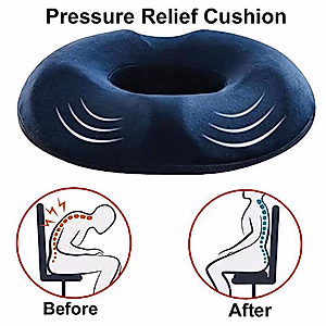 Donut Pillow Hemorrhoid Tailbone Seat Cushion , Ergonomic Design , Seat Cushion Pain Relief for Coccyx, Prostate, Sciatica, Pelvic Floor, Pressure Sores,Perineal Surgery, Postpartum Recovery (Women)