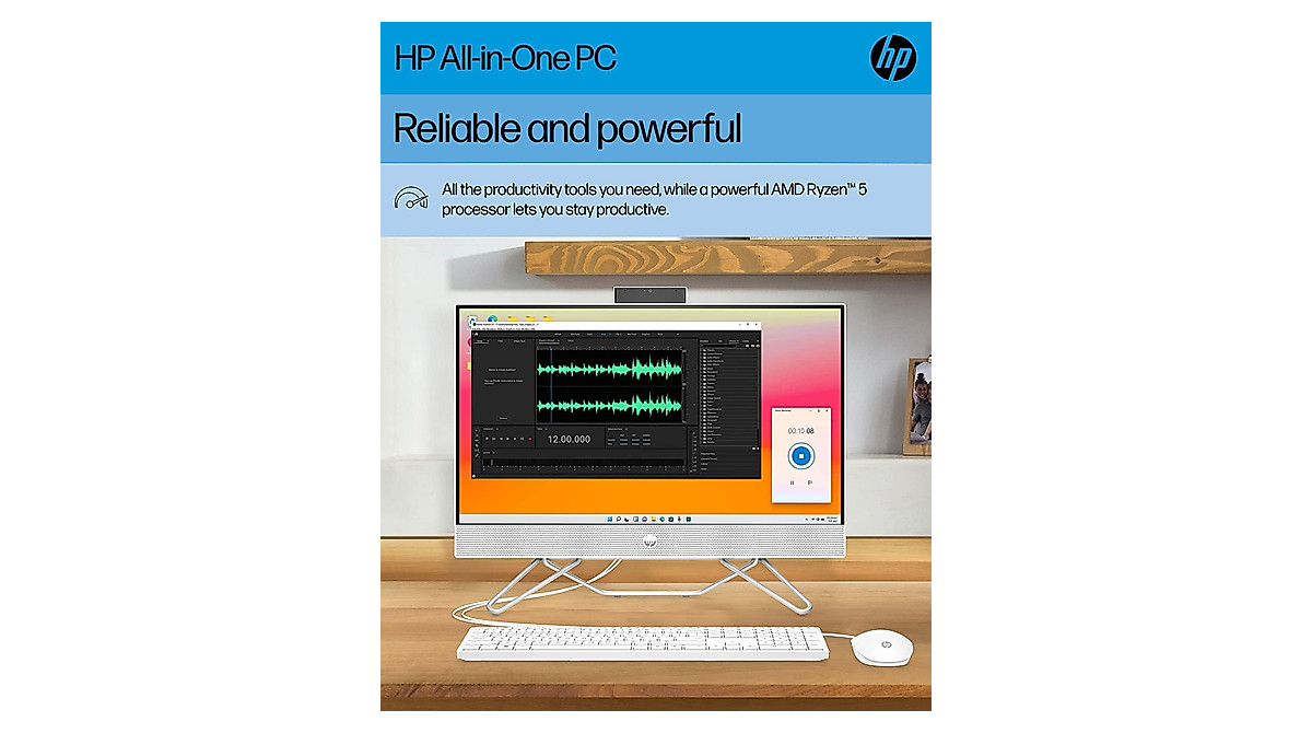 HP All-in-One Bundle PC with 23.8-Inch Touchscreen and AMD Ryzen 5