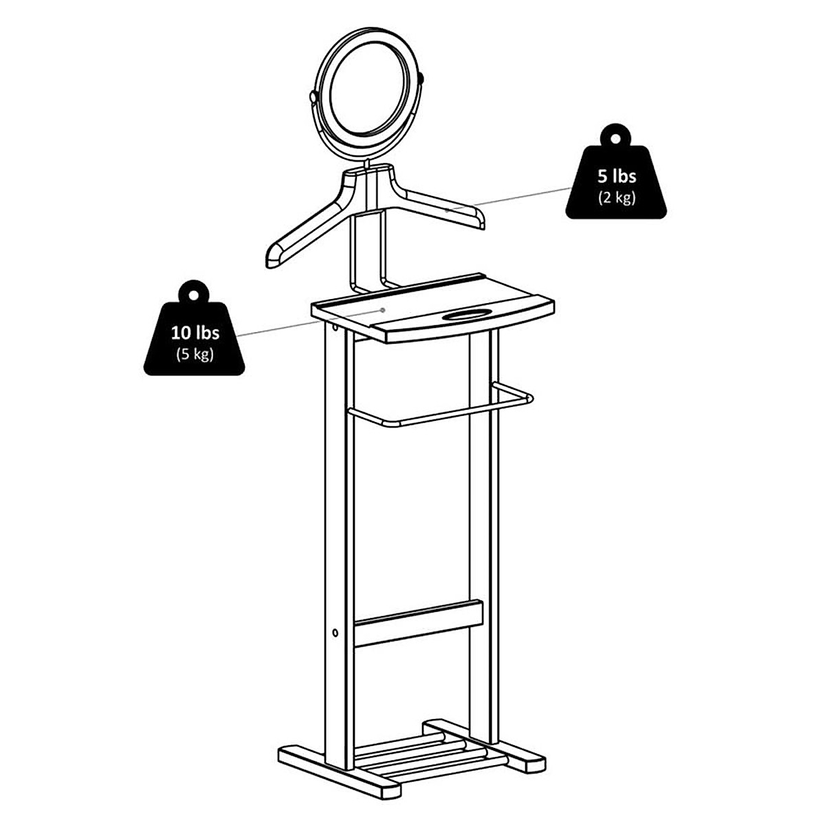 Winsome Trading, Inc. Carson Valet Stand, Brown