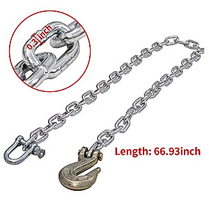 ELITEWILL 2" Forklift Trailer Hitch Receiver Attachment Pallet Forks Towing Adapter with Chain