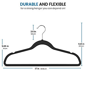 ZOBER 25pk Non-Slip Rubber Coated Hangers, Space Saving & 360° Swivel Hook
