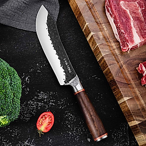 SMTENG 6'' chef knife Vegetable Knife Utility knife Japanese Forged Hammered kitchen Knife