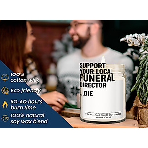 Flairy Land Vanilla Funeral Director Candle - Funeral Gifts