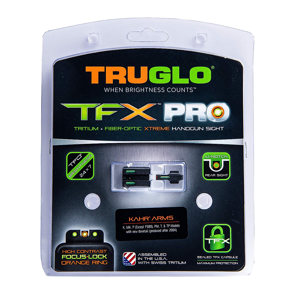 TRUGLO TFX Orange Kahr Handgun Sights (TG13KA1PC)