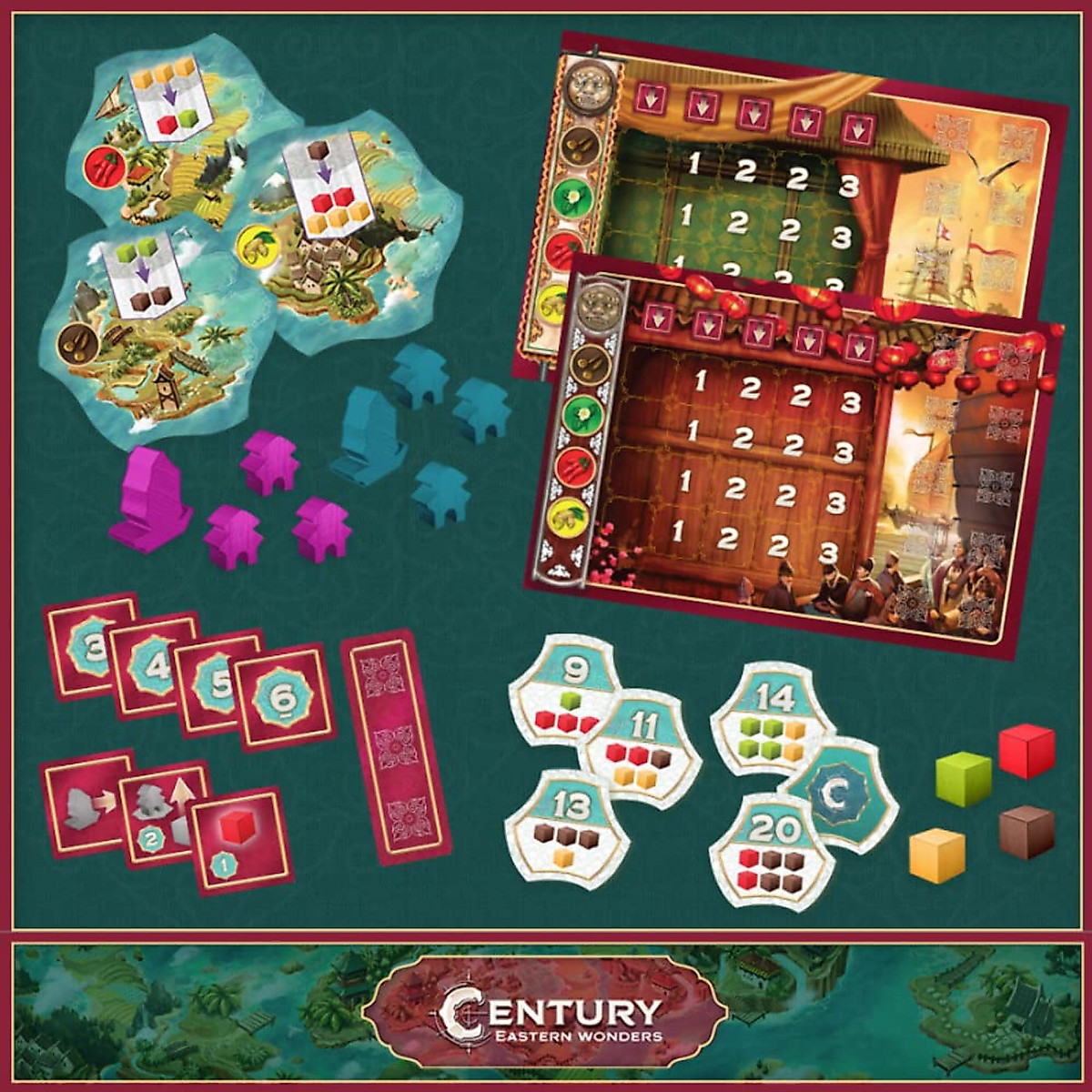 Century Eastern Wonders Board Game - Set Sail for Exotic Wonders in The Spice Islands! Strategy Game for Kids & Adults, Ages 8+, 2-4 Players, 30-45 Minute Playtime, Made by Plan B Games