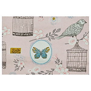 Lopenle Butterfly Colored Pencil Wrap Floral Roll Up Holders Birds Canvas Pencil Organizers for Artist Coloring Travel Storage With 72 Slots(Flower Butterflies Birds)