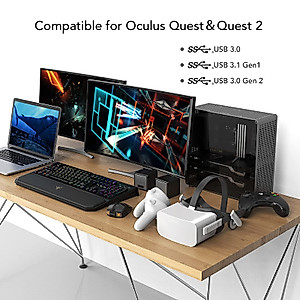CABLETIME Link Cable Compatible for Oculus Quest 2 16FT, VR Headset Cable Fast Charing & PC Data Transfer USB C 3.2 Gen1 Cable for VR Headset and PC Gaming