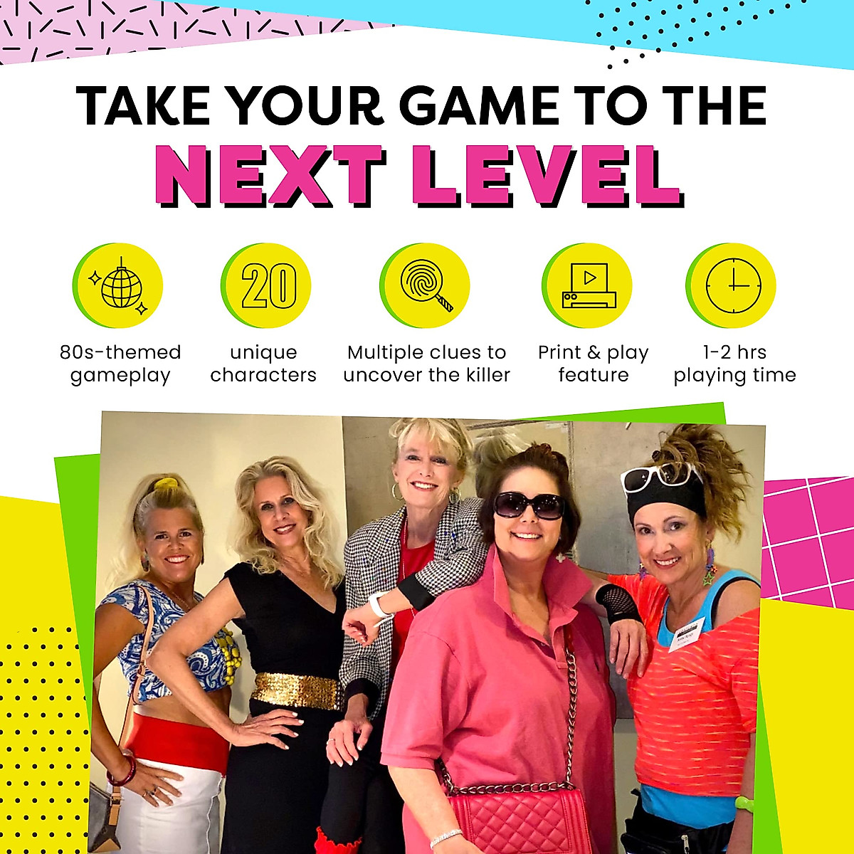 80s Mall Murder Madness | A Totally Tubular 1980s Themed Murder Mystery Game | Flexible 4-20 Players | in-Person & Virtual Downloadable Files