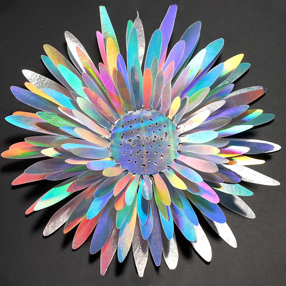 Cheerland 3D Iridescent Flowers Peel and Stick Wall Decals for Party Door Window Decorations, Classroom Decor, and Bedroom Mural - Holographic Paper Flowers - 40pcs