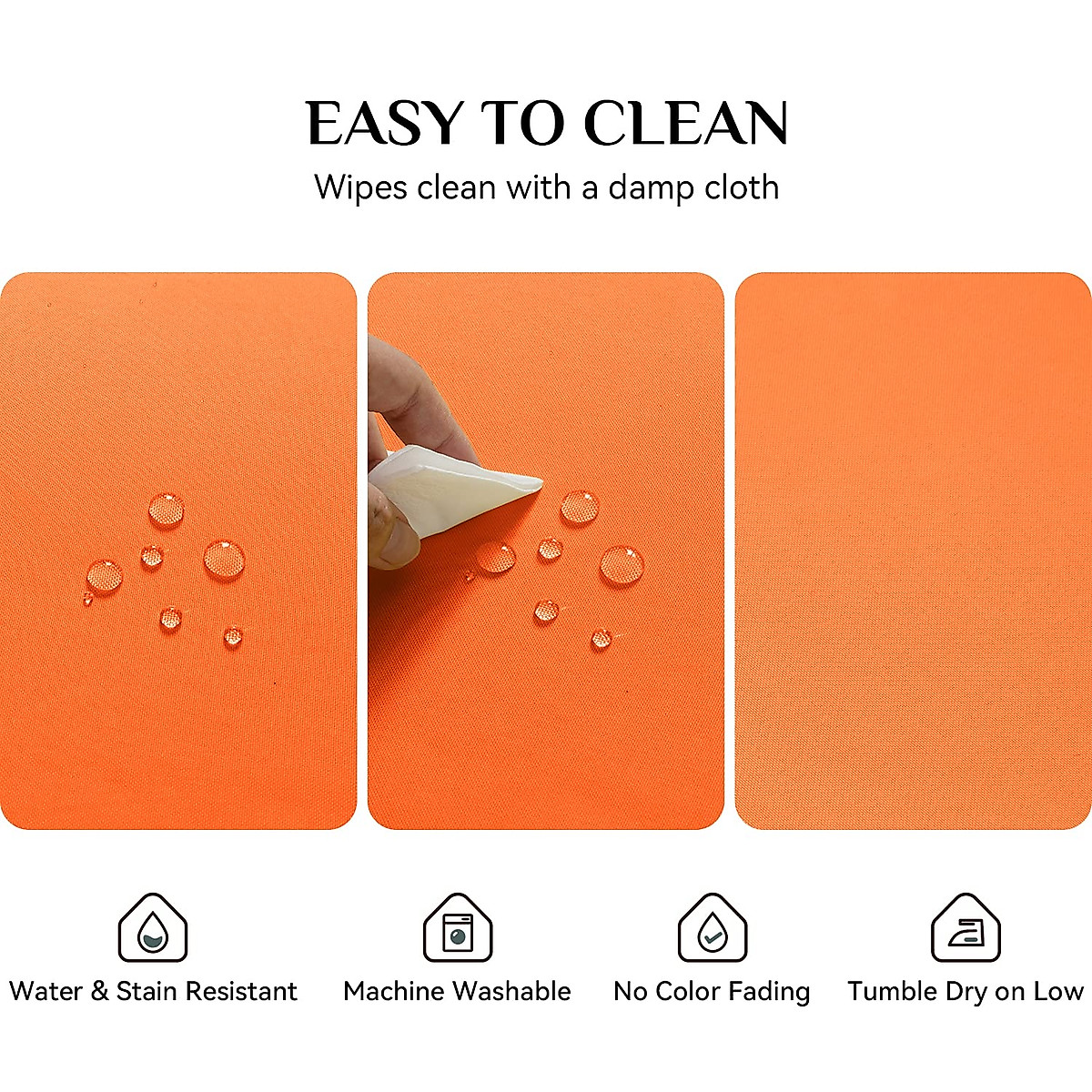 Softalker Rectangle Tablecloth, Waterproof & Stain Resistant Table Cloths Wrinkle Free Fabric Washable 210GSM Polyester Table Cover for Dining/Party/Outdoor - 52 x 70 inch,Orange