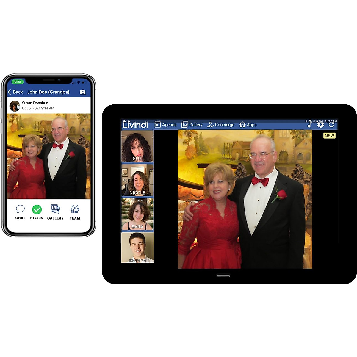 Livindi Home for Houses Ten Inch Tablet for Seniors with Medical Alerts (WiFi). Rated The Most Comprehensive Monitoring System for Older Adults by The National Council On Aging