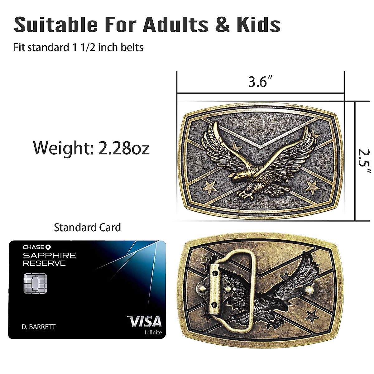 Elilier Belt Buckle Men Western Cowboy, Sturdy, Gifts for Kids/Husband/Teens/Men, For Cowboy Rodeo, Western Party