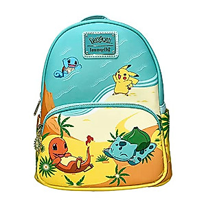 Loungefly Pokemon Original Starters Beach Scene Womens Double Strap Shoulder Bag Purse