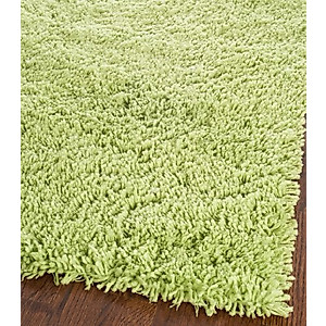 SAFAVIEH Classic Shag Collection Runner Rug - 2'3" x 8', Lime, Handmade, 1.75-inch Thick Ideal for High Traffic Areas in Living Room, Bedroom (SG240B)