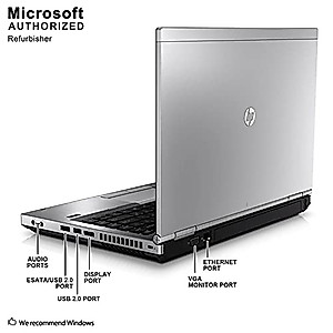 HP Elitebook 8470p Laptop webcam optional - Core i5 2.5ghz - 8GB DDR3 - 500GB HDD - DVD - Windows 10 home - (Renewed)