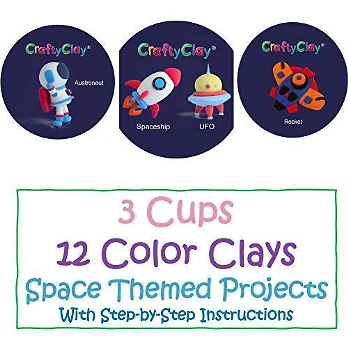 The Spaceship Modeling Clay Set for Kids,12 Color Premium Soft Air Dry Clay for Kids, Crafts for Kids Ages 5-8,