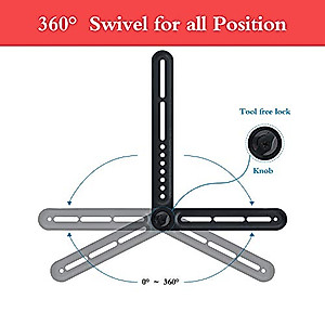 Dynavista Soundbar Mount Sound Bar TV Bracket for Mounting Above or Under TV, Fits 22lbs(10kg) with Adjustable Long and Short Extension Arm
