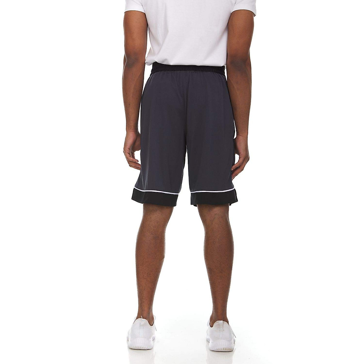 Spalding Mens Heat Performance Basketball Shorts with 10" Inseam, Gravel/Black, S