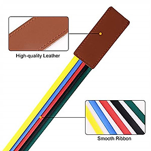 6Pcs Bible Ribbon Bookmark Multi Ribbon Page Marker Leatherette Bookmark Artificial Leather Bookmark with Colorful Ribbons for Books