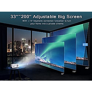 VIMGO 5G WiFi Projector, 8500L Native 1080P Outdoor Movie Projector, Mini Projector with Synchronized Smartphone Screen, 200'' Portable Projector for TV Stick, Video Games, HDMI/USB/AV, iOS & Android