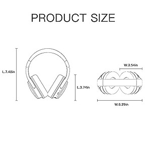 iKF K3-Wireless Bluetooth Headphones Call Noise Canceling Wired Headset Bass Stereo Sound 50 Hours Dual Device Connection for Smartphone Tablet Computer Games, Music（Pink）