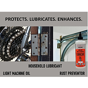 Verdana Organic Multipurpose Lubricant Oil – Food Grade Kosher, Non-GMO – NSF H1 – Light Machine Oil and Rust Corrosion Preventor Inhibitor – Household Industrial – Petroleum Free – 8 Fl Oz