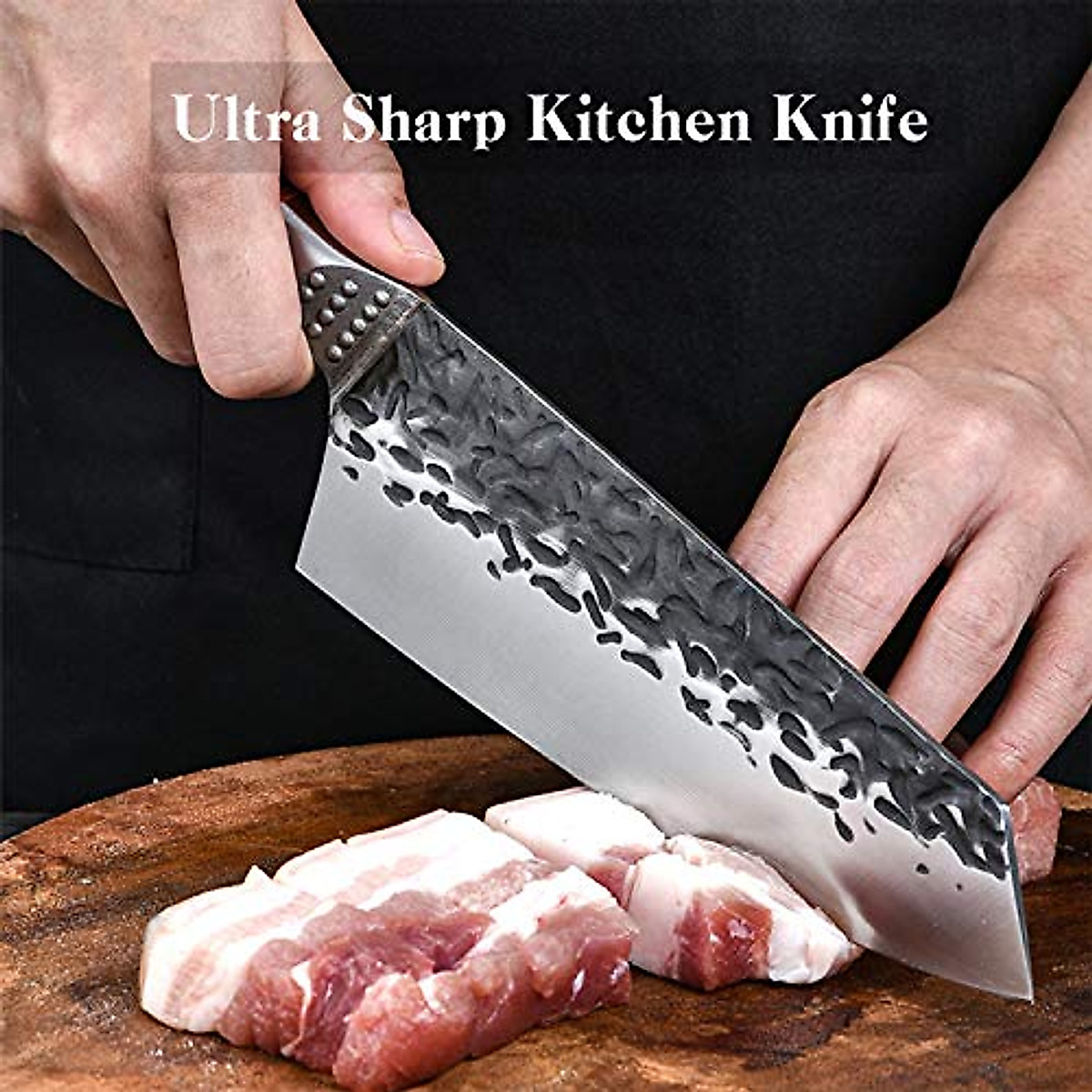 DRAGON RIOT Kiritsuke Chef Knives Carbon Steel Bunka Knife Forged Japanese Butcher Cleaver Kitchen for Home and Restaurant