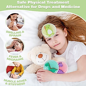 Hilph Kids Ice Packs for Boo Boos, Toddler Dinosaur Ice Pack Reusable Childrens Boo Boo Buddy Hot Cold Gel Packs for Kids Injuries, Pain Relief, Bumps & Bruises, Breastfeeding, Wisdom Teeth (3 Packs)