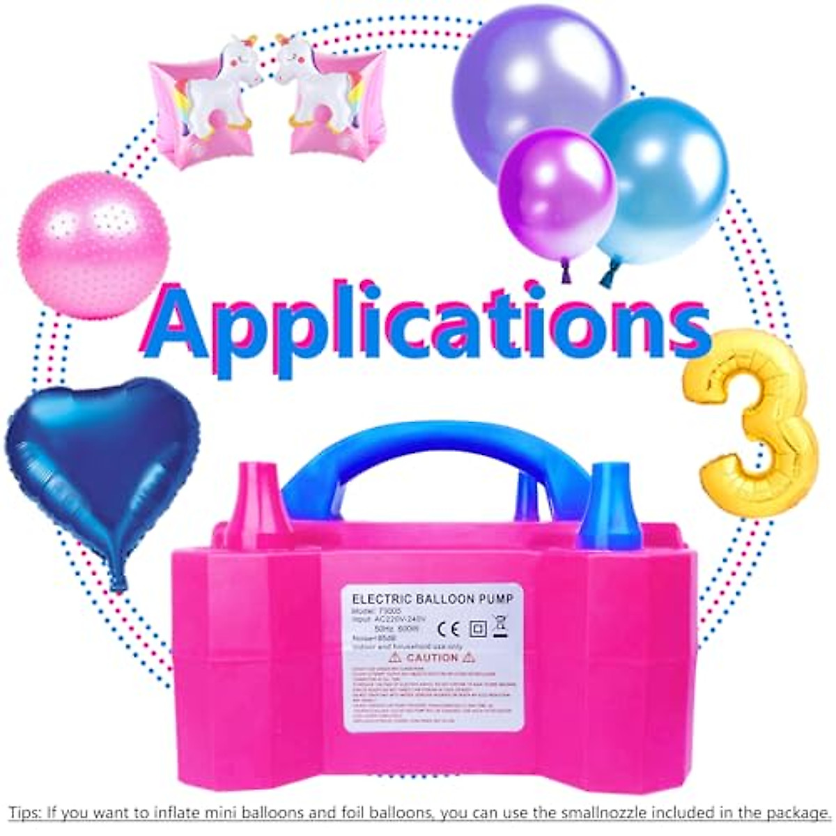 YEPVIE Electric Balloon Pump, Portable 2 Modes Balloon Blower Machine with 14 Balloon Arch Kits, Air Pump for Balloon, Balloon Inflator for Party Decoration