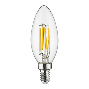 zeyu 6 Pack E12 Dimmable LED Bulb, 4W Edison Light Bulb 25 Watt Equivalent, 2700K Warm White with Clear Glass, C35-LED-4W