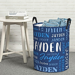 Custom Laundry Hamper with Name Personalized Laundry Baskets Dirty Clothes Hamper Bag Customized Collapsible Storage Organizer for Clothes Toys in the Dorm and Family (Style 01)