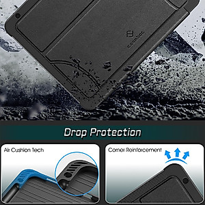 FINTIE CaseBot Magnetic Stand Case for iPad Air 11-inch M2 (2024), iPad Air 5th / 4th Generation (2022/2020) 10.9 Inch - Multiple Angles Shockproof TPU Cover with Pencil Holder - Black