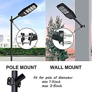 Street Light Pole,Street Light Mounting Arm Black Metal Thickened Pipes Rustproof Waterproof Barn Light Fixture Adaptor Outdoor Arm for Led Street Light,Wall Mounted (12 inch Black Thicken)