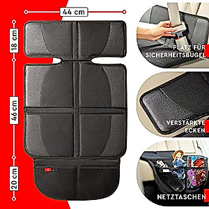 Helteko Car Seat Protector with Thickest Padding, 2 Pack Car Seat Pad for Child Baby Carseat, Auto Seat Protector from Waterproof & Stain Resistant Kick Mat Material for Leather and Fabric Seat